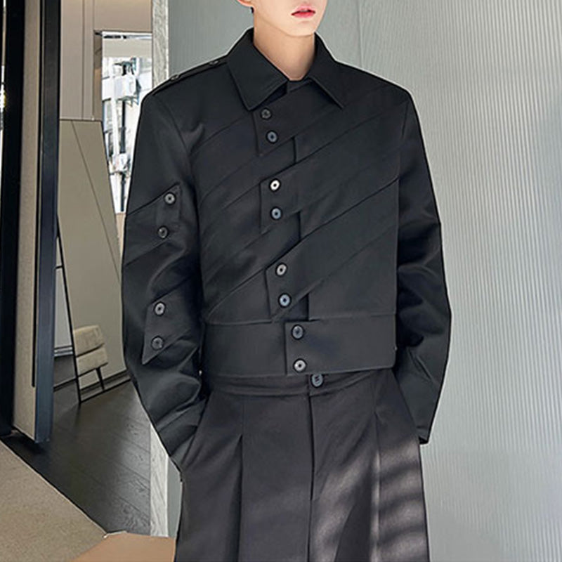 Paneled Multi Button Cropped Jacket – stylesock