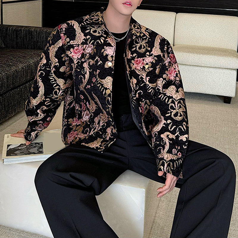 Retro Dragon Pattern Jacquard Short Casual Jacket – stylesock