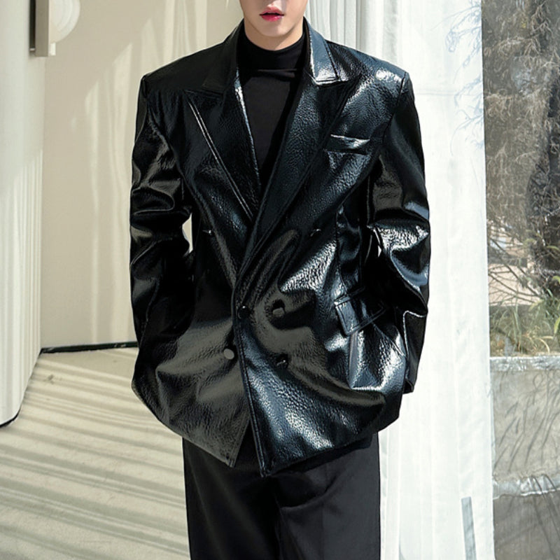 PU Leather Shoulder Pad Suit Jacket – stylesock