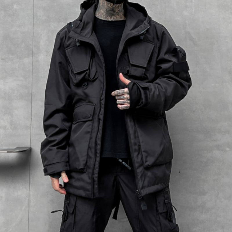 Dark Multi-pocket Functional Techwear Jacket – stylesock