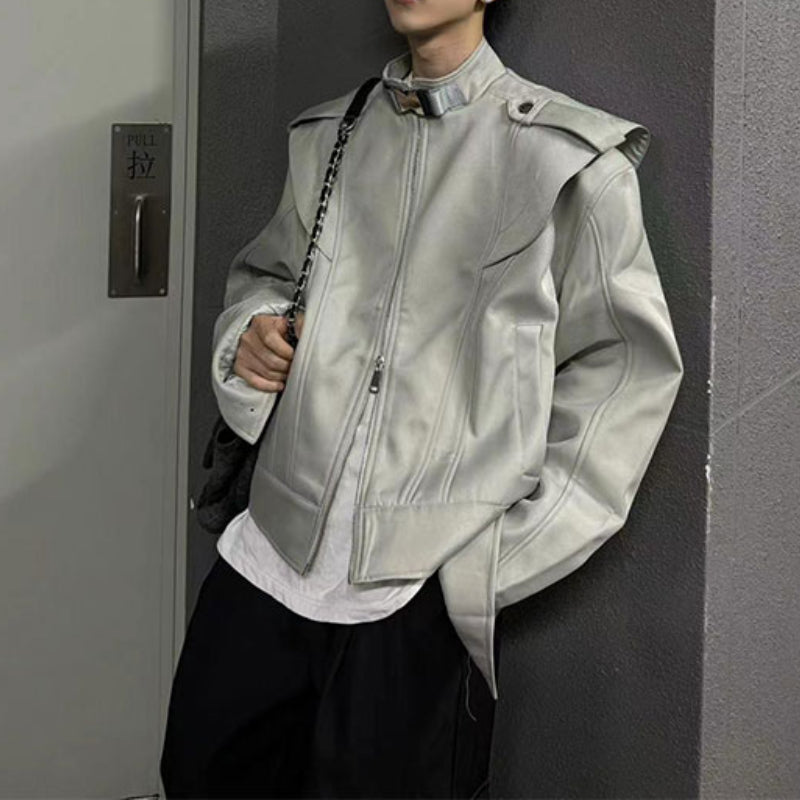 Metal Button Stand Collar Jacket – stylesock