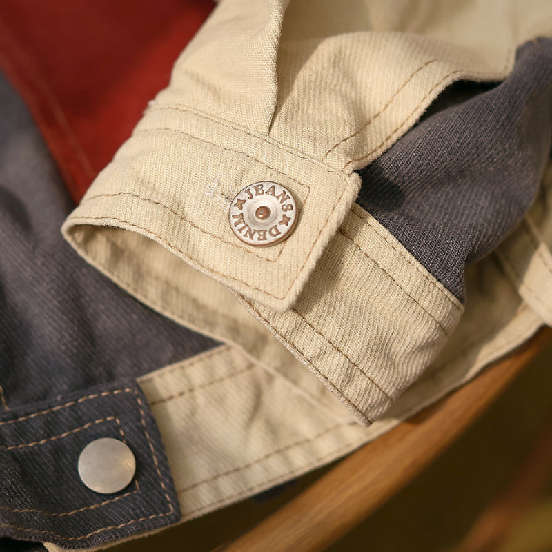 Lapel Colorblock Zip-Up Worker Jacket – stylesock