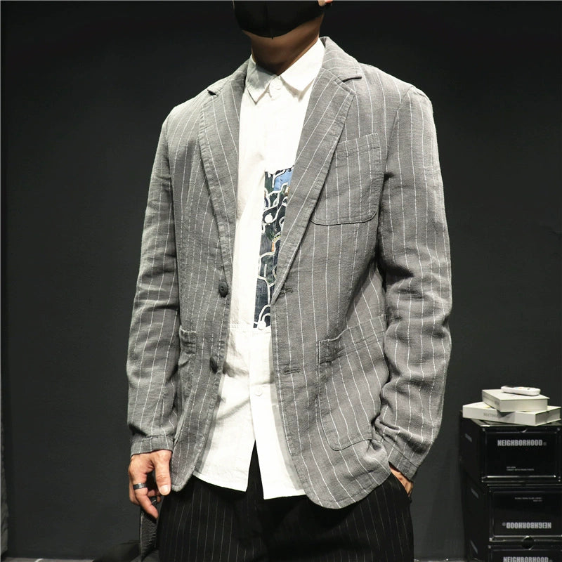 Striped Solid Loose Fit Suit Jacket – stylesock