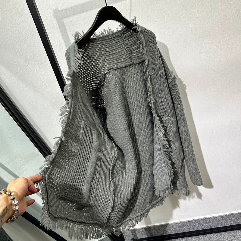 Vintage Ripped Knit Cardigan Sweater – stylesock