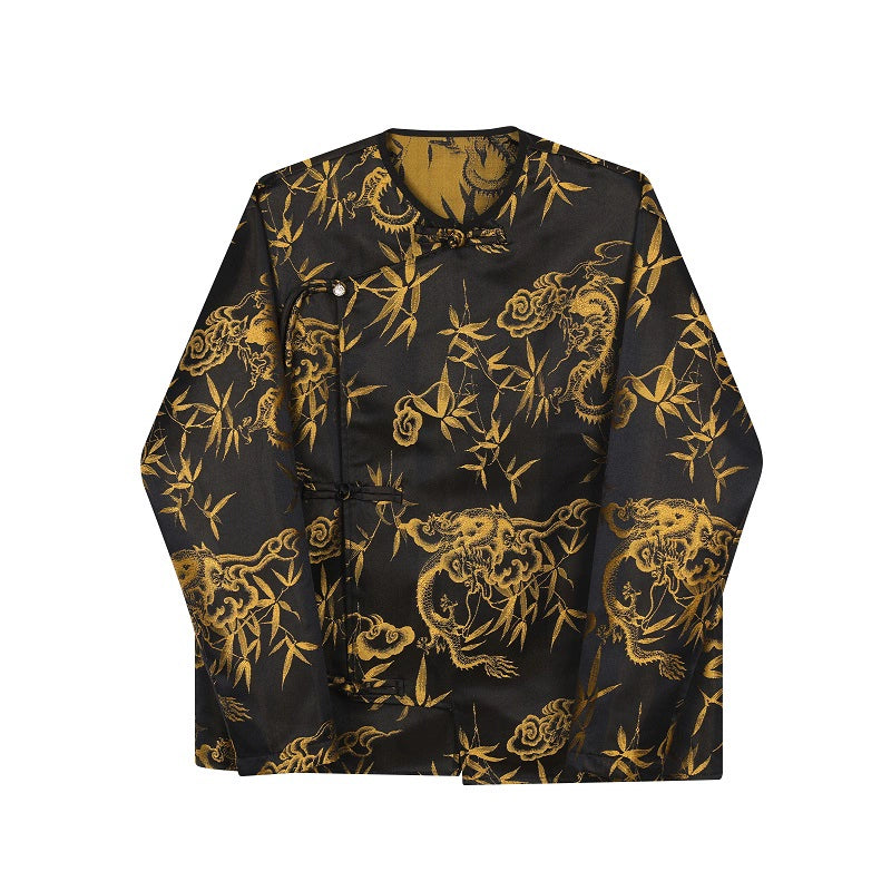 Satin Dragon Pattern Jacquard Tang Suit – stylesock