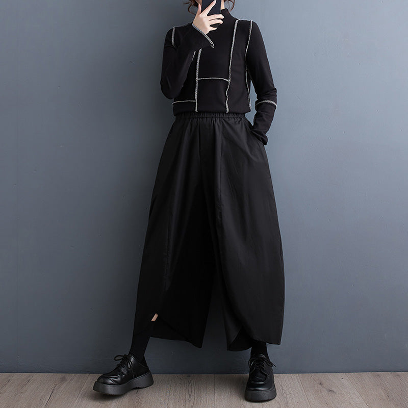 Asymmetrical Loose Wide-leg Pants – stylesock