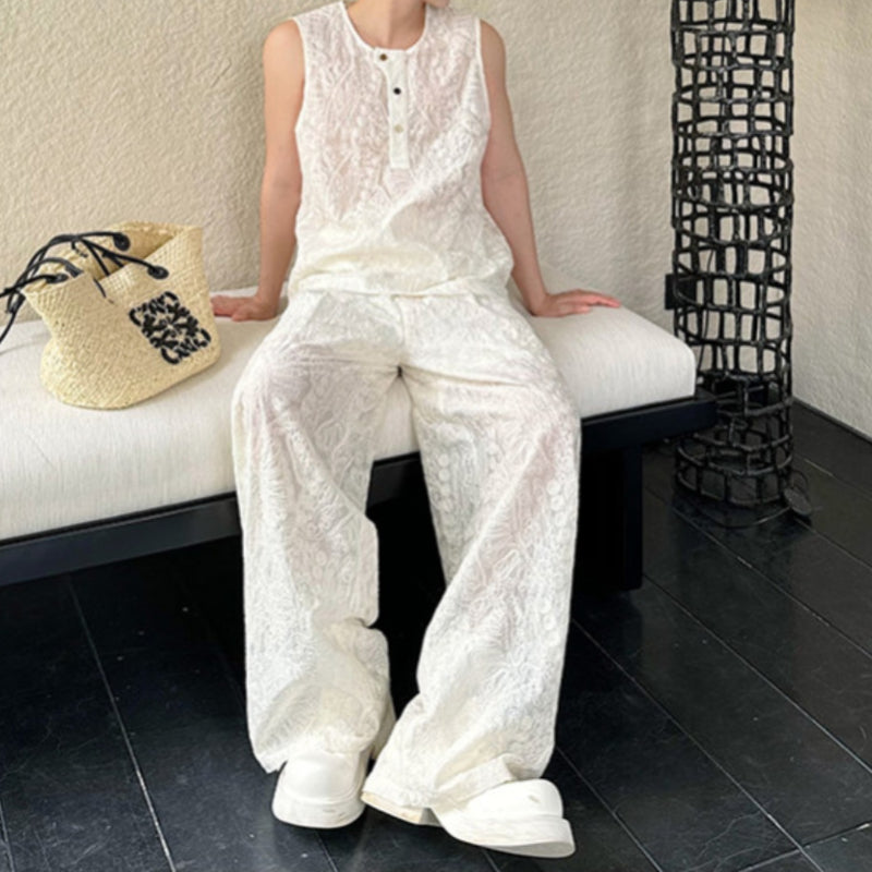 Embroidered Slightly Transparent Two-Piece Suit – stylesock