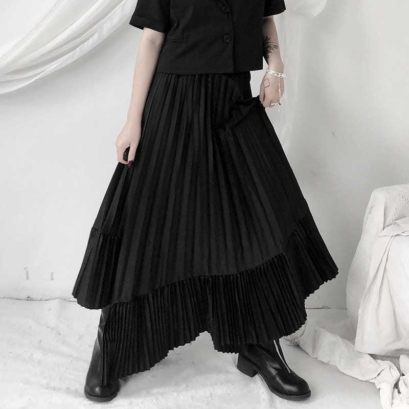High Waist Casual Pleated Irregular Skirt – stylesock