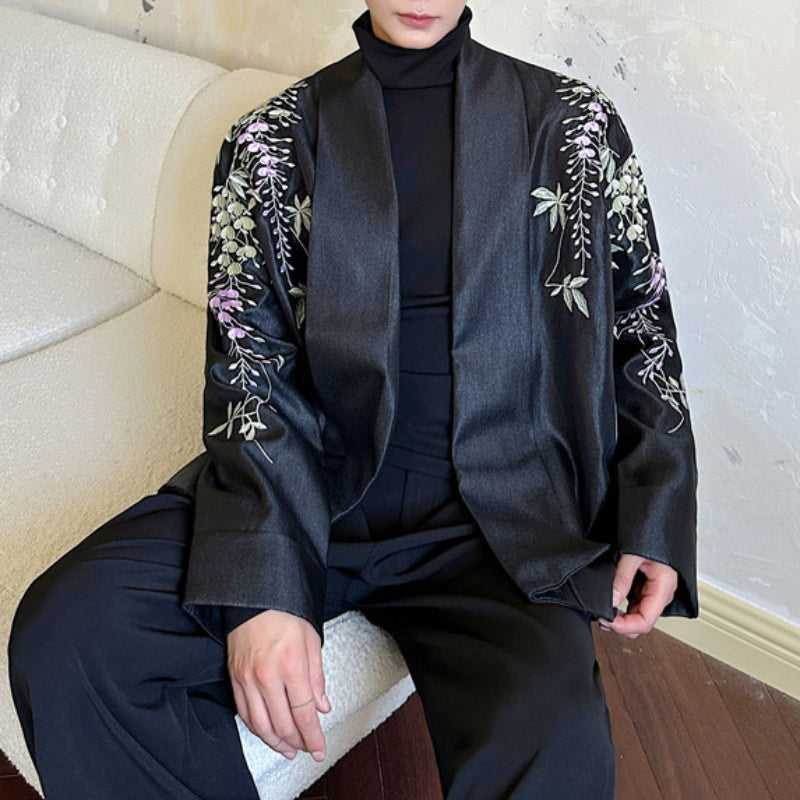 Floral Embroidered Buttonless Cardigan – stylesock