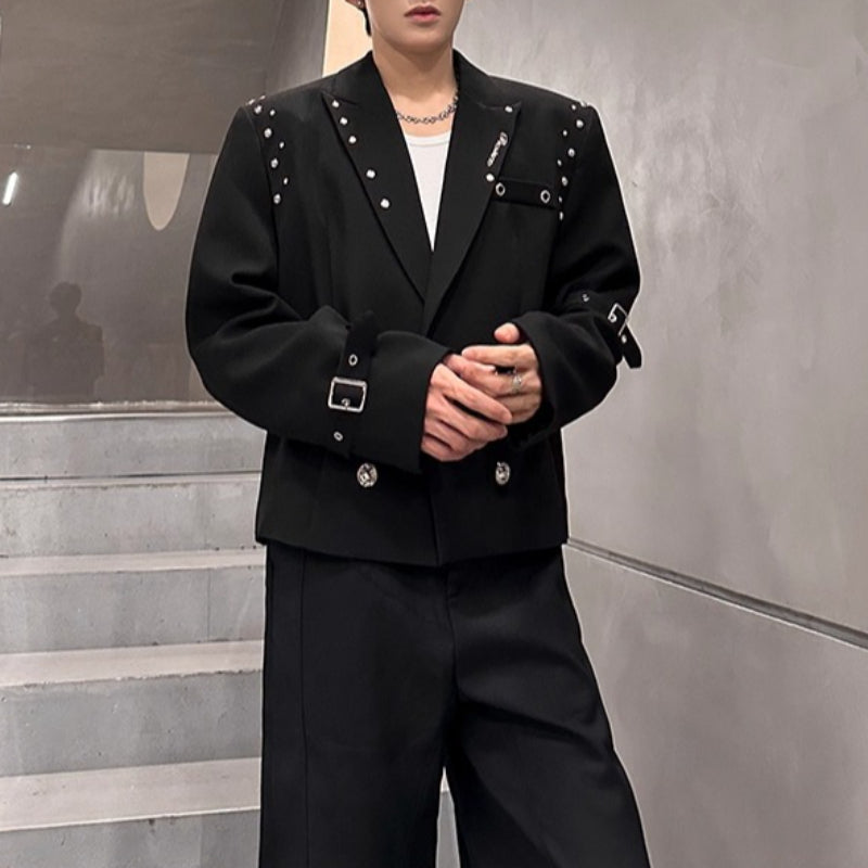 Studded Shoulder Padded Suit Jacket – stylesock