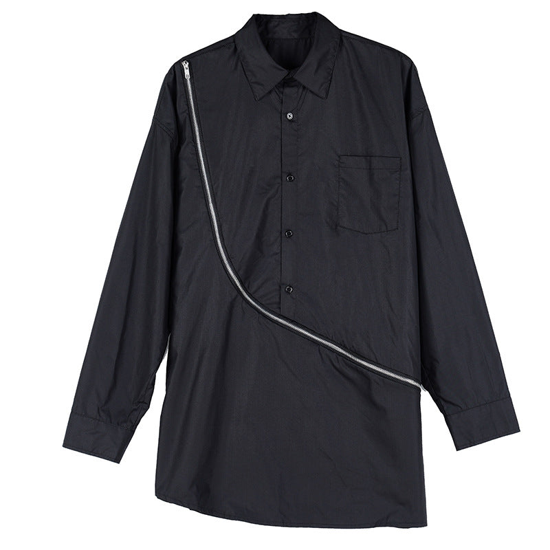 Zipper Long Sleeve Mid-length Shirt – stylesock
