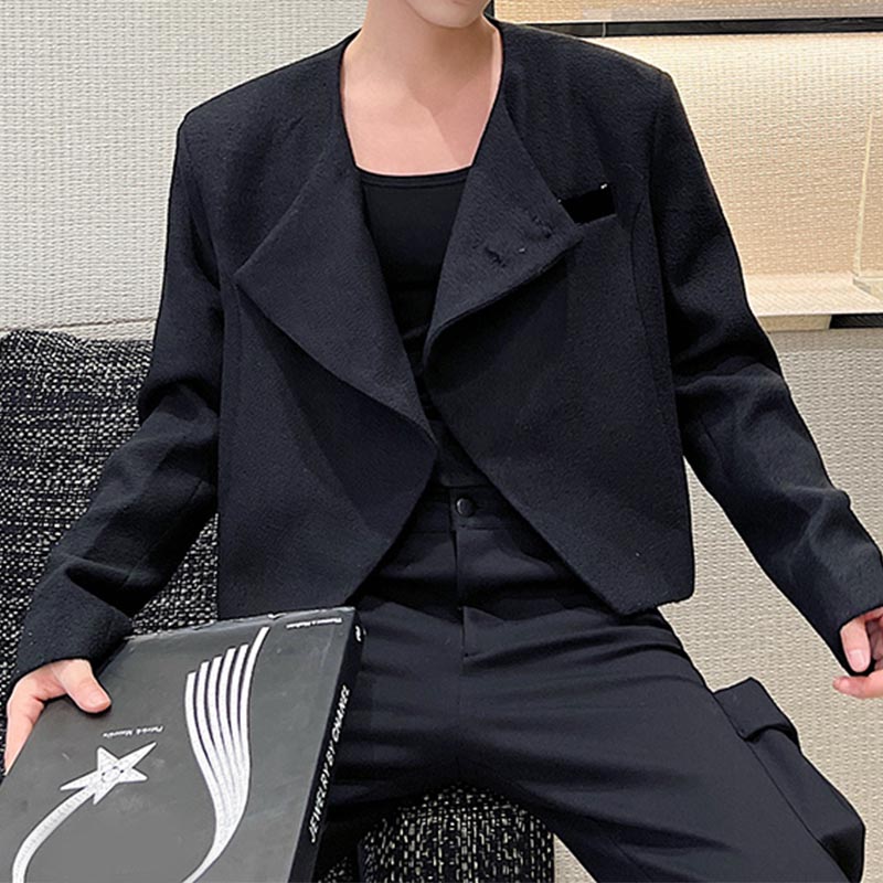 Irregular Slanted Placket Cropped Jacket – stylesock