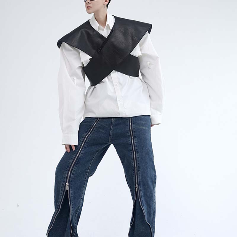 Dark PU Velcro Cross Vest – stylesock